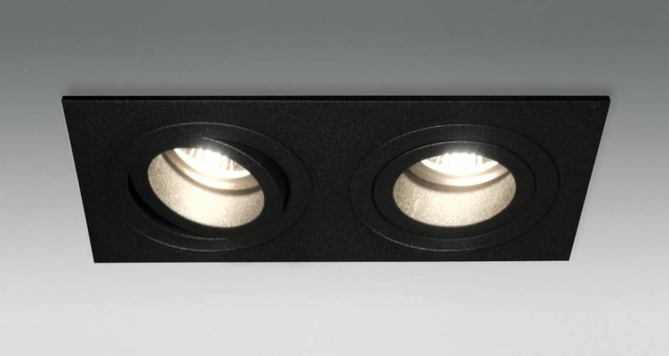 R&M Line Downlights double lamps black 12v / 230v - R&M Lighting