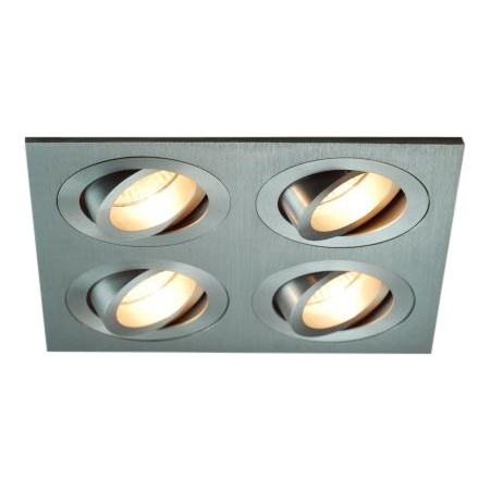 High-quality 4-light aluminum square recessed spot - R&M Lighting