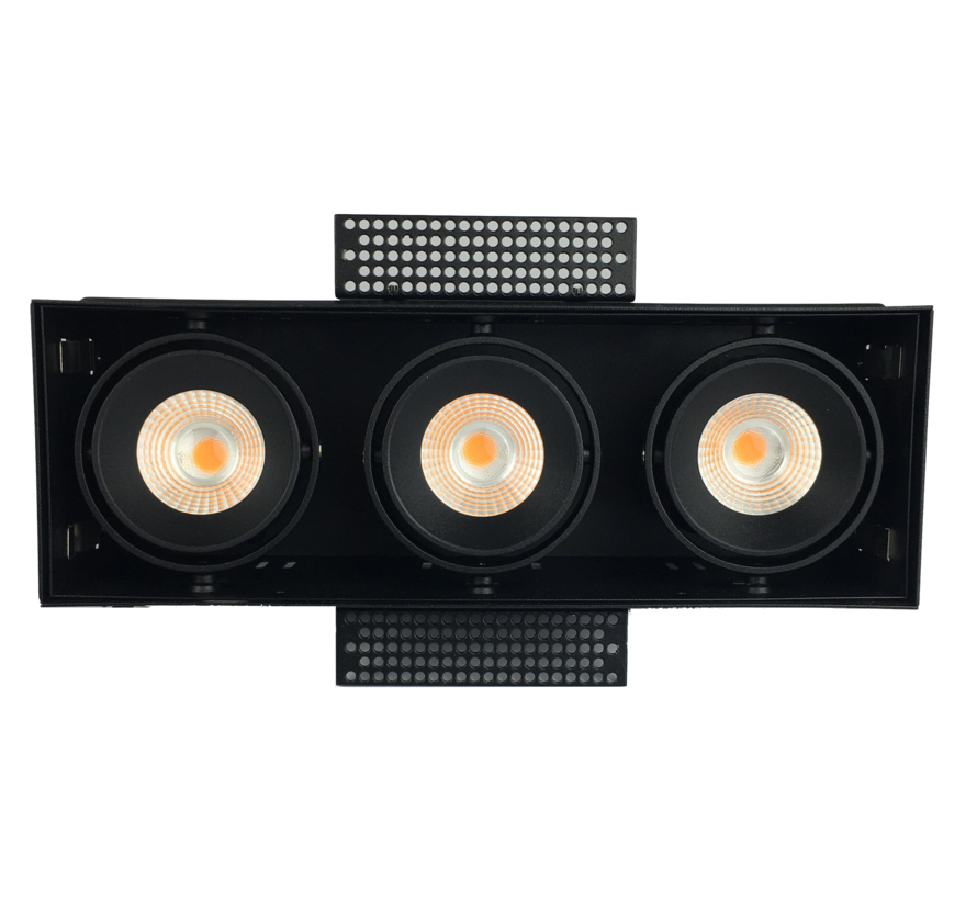 Trimless triple LED recessed luminaire 3x8 Watt - R&M Lighting
