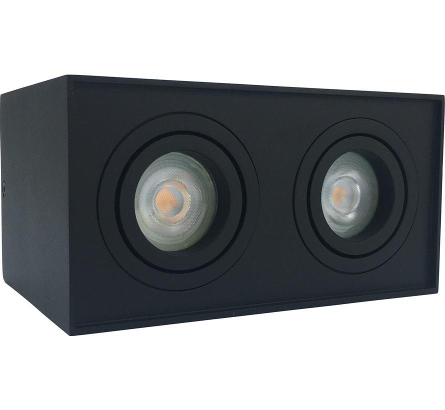 Surface-mounted LED downlight double Obi2 GU10 black - R&M Lighting