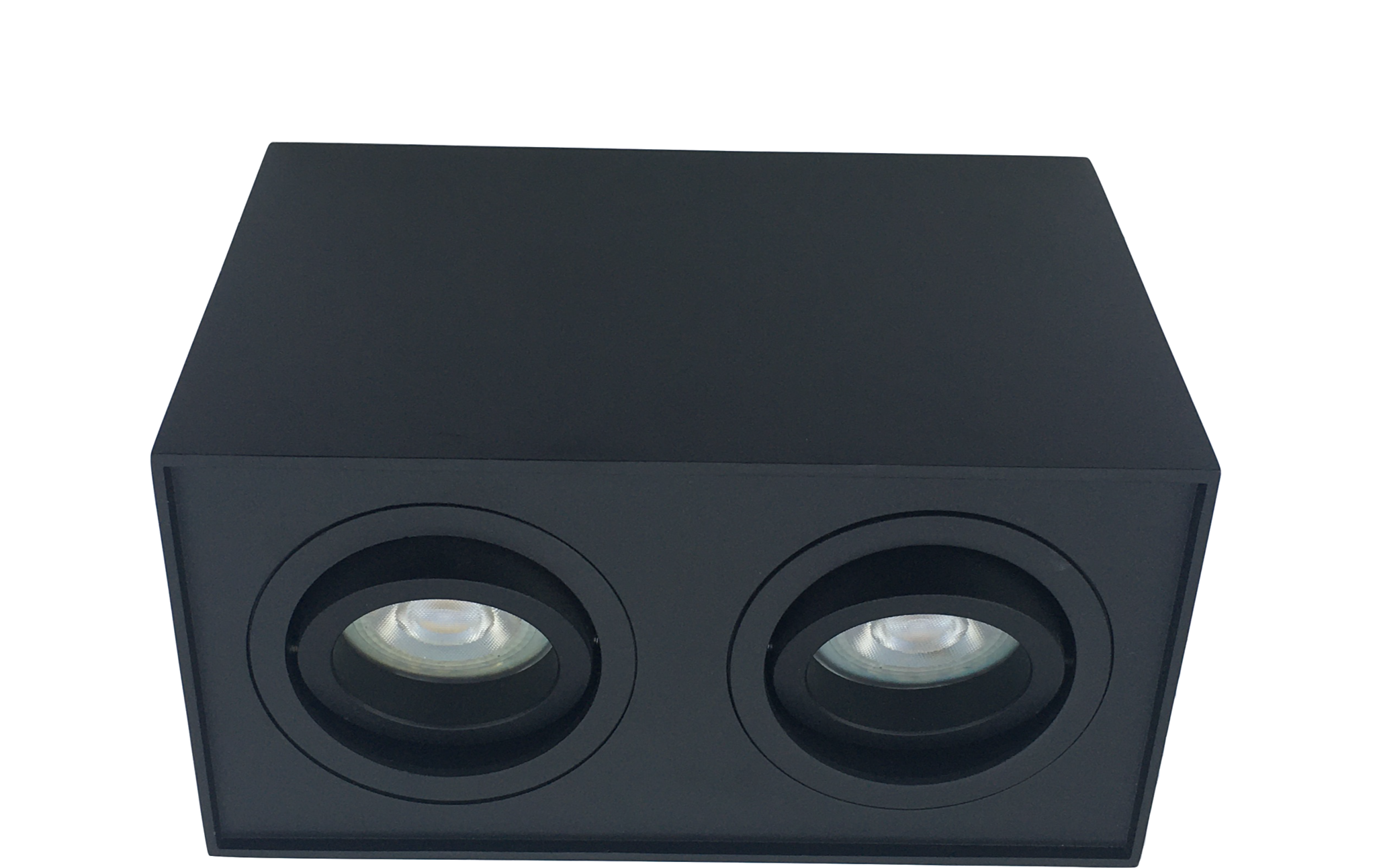 Surface-mounted LED downlight double Obi2 GU10 black - R&M Lighting