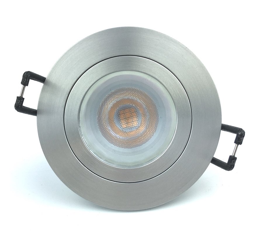 Downlight round aluminium 12v/230v |recessed fixture for LED lamp GU10 ...
