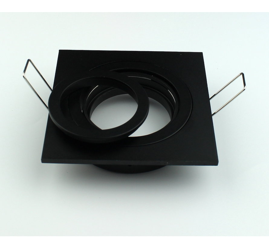 Square recessed downlight black for GU10 LED lamp dimmable - R&M Lighting