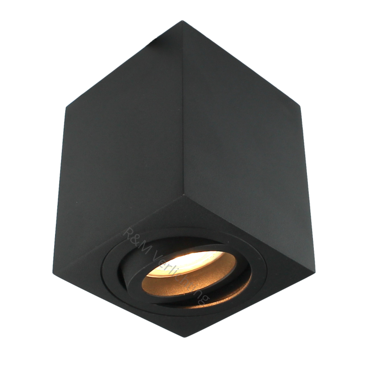 Surface-mounted spot square Rebel for LED gu10 lamp black - R&M Lighting