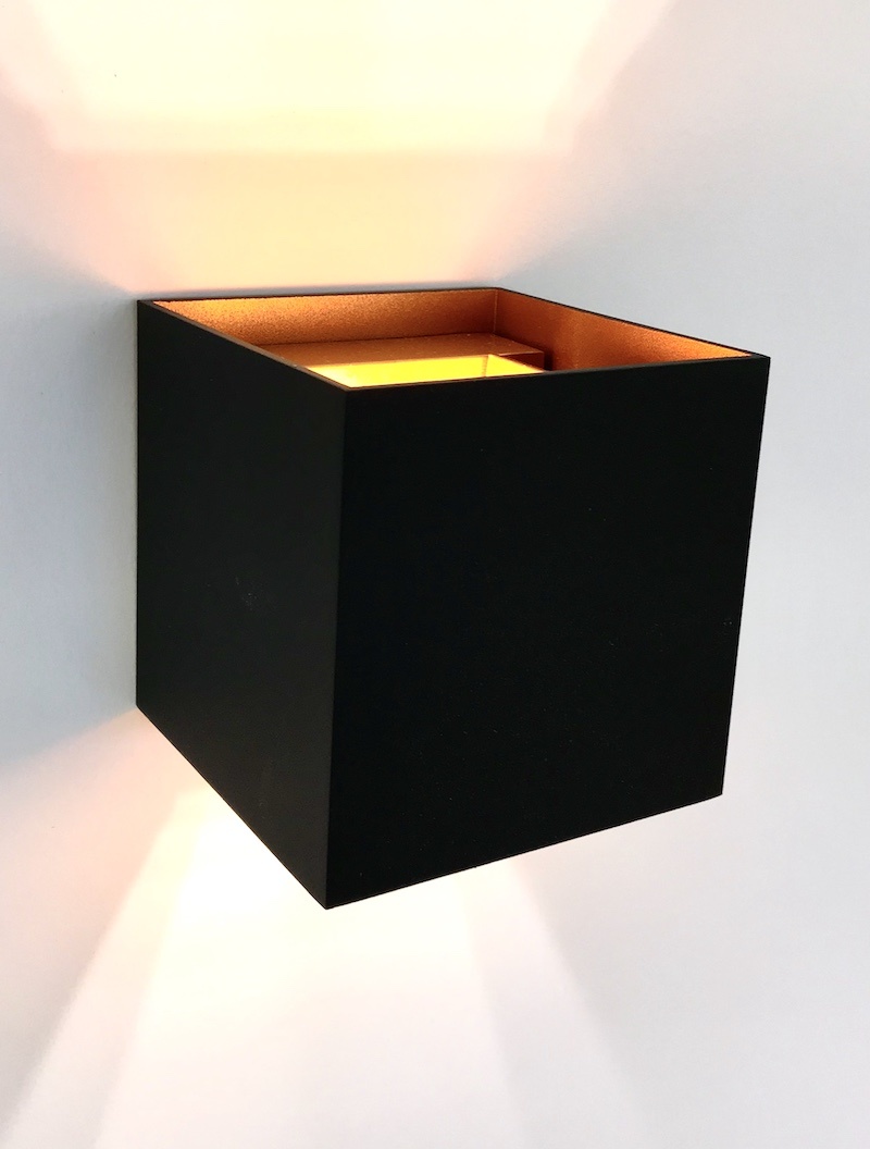 Wall lamp square black and gold G9 230v - R&M Lighting