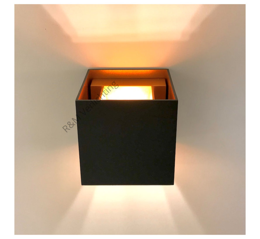 Wall lamp square black and gold G9 230v - R&M Lighting
