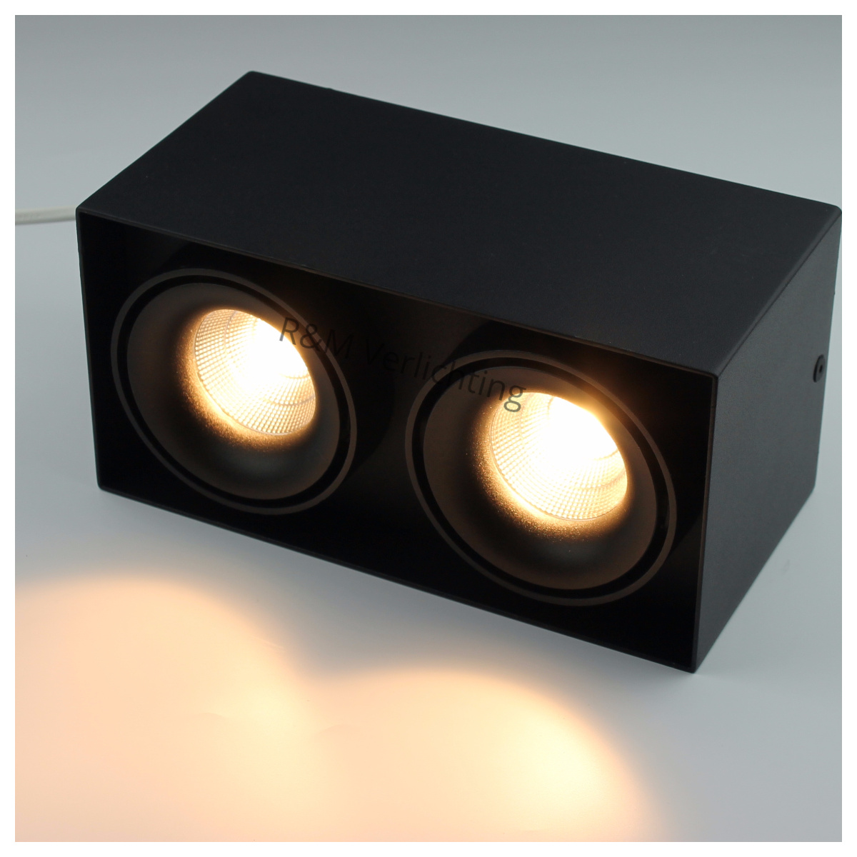 LED surface mounted spot Caja 2-light black 2x9w 2700k dimmable - R&M ...