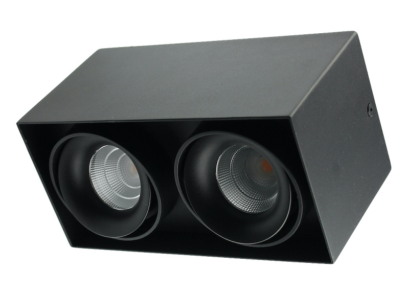 LED surface mounted spot Caja 2-light black 2x9w 2700k dimmable - R&M ...
