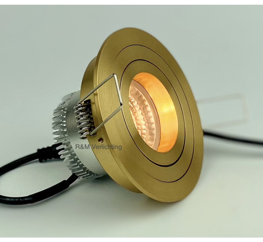 LED downlight gold 6W IP65 3000-1800 Kelvin dimbaar - R&M Lighting - R ...