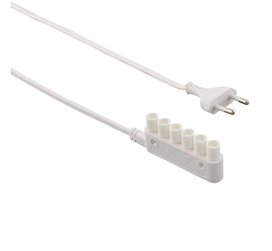 D8 Verdeler 6 voudig 230Volt met 3 meter kabel met euro stekker - R&M ...