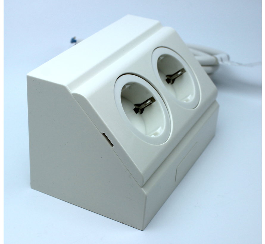 Double socket grounded for corner mounting - R&M Lighting