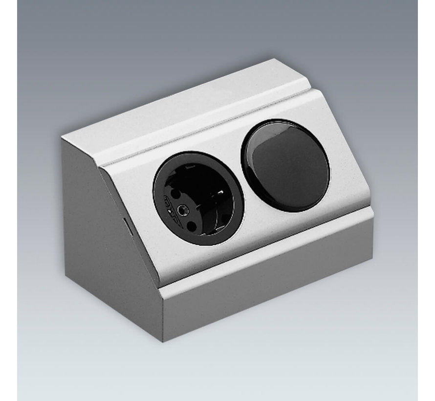 Switch with socket grounded for corner mounting alu - R&M Lighting