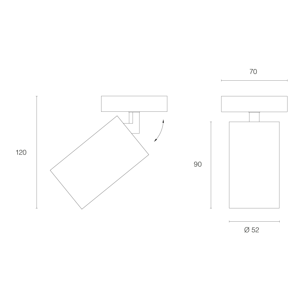 Opbouw spot Galex mini LED draai/kantelbaar wit - R&M Verlichting