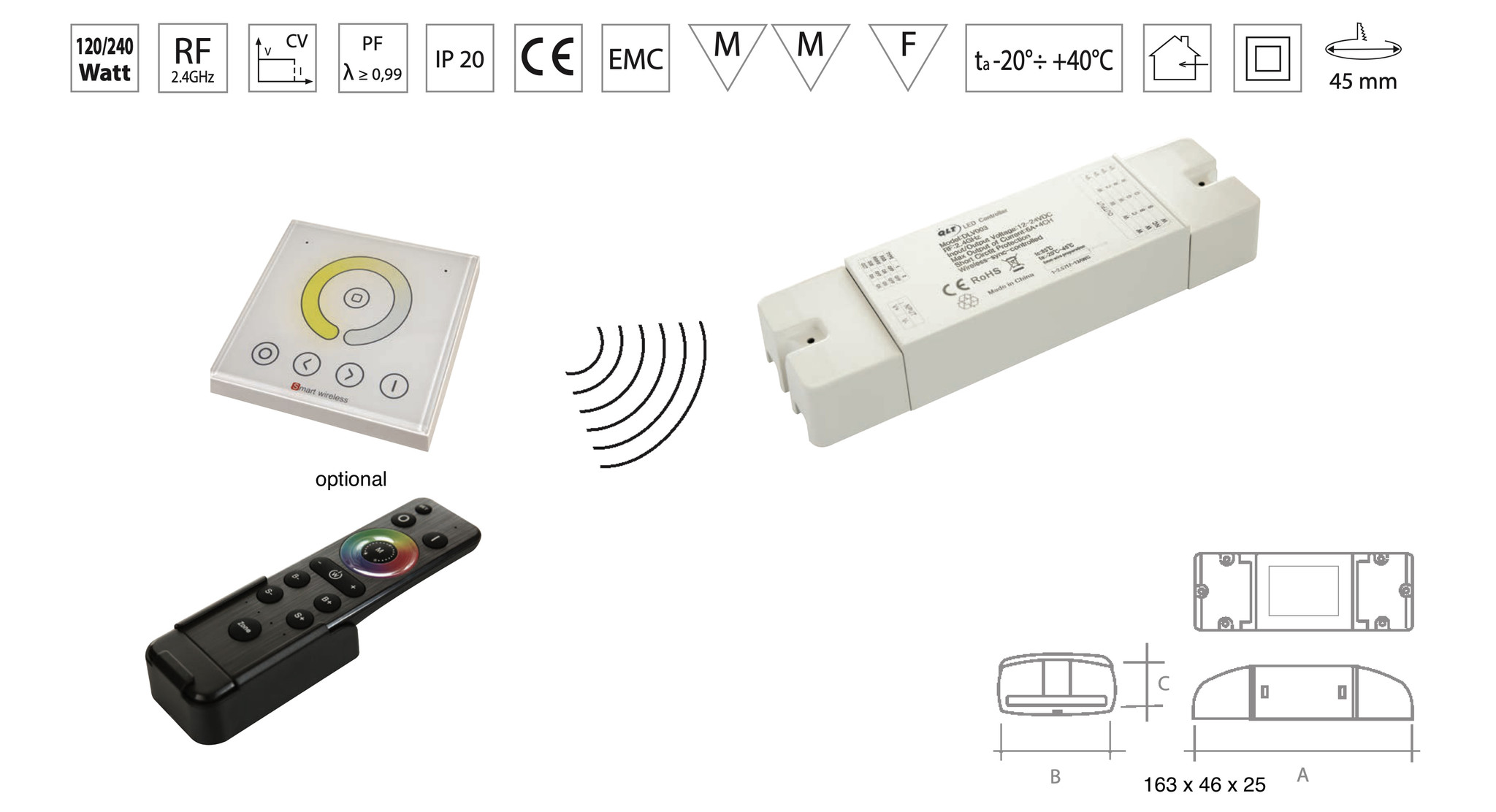 RF Control RGB/ RGBW/CT/DIM Interface - R&M Lighting