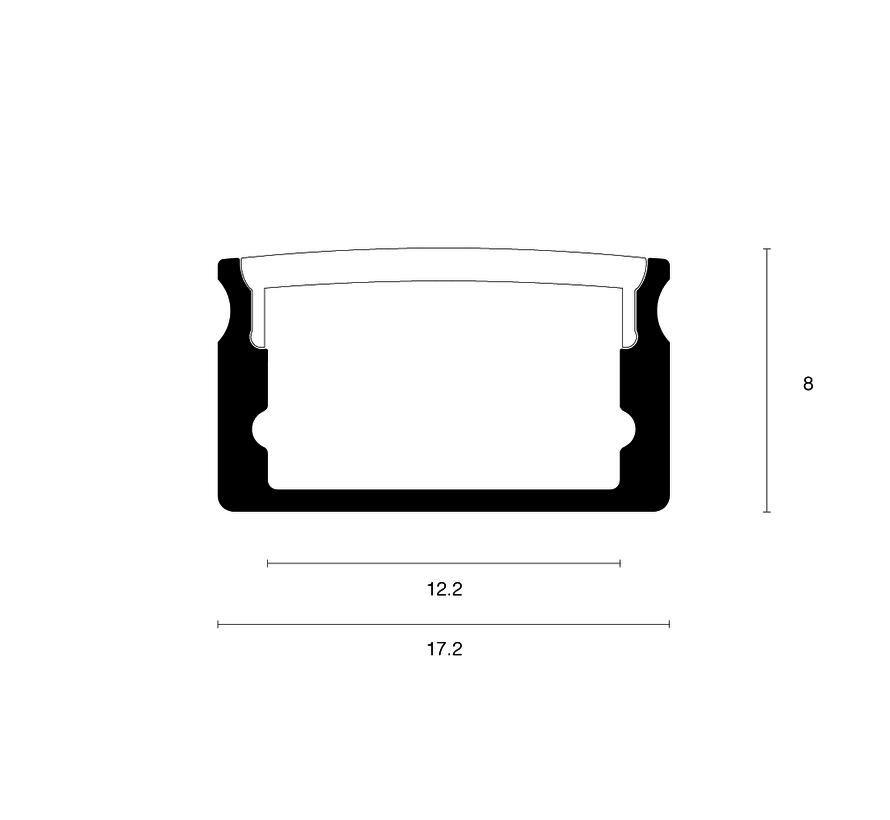 Alupro Curve LED profiel aluminium opbouw voor LED strips - R&M Verlichting