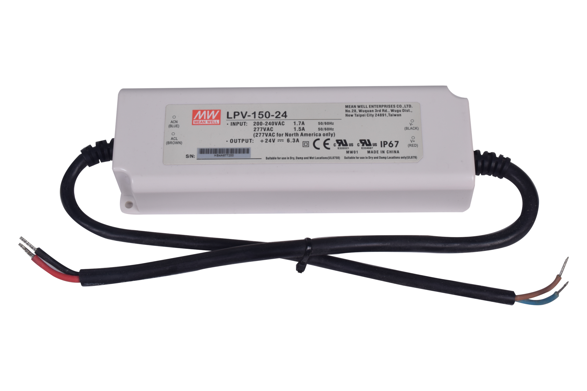 LPV-150-48 LED Power Supply 153.6W Single output 48V/3.2A - R&M Lighting