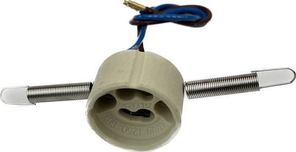 Ceramic GU10 with springs for 230V LED lamps - R&M Lighting