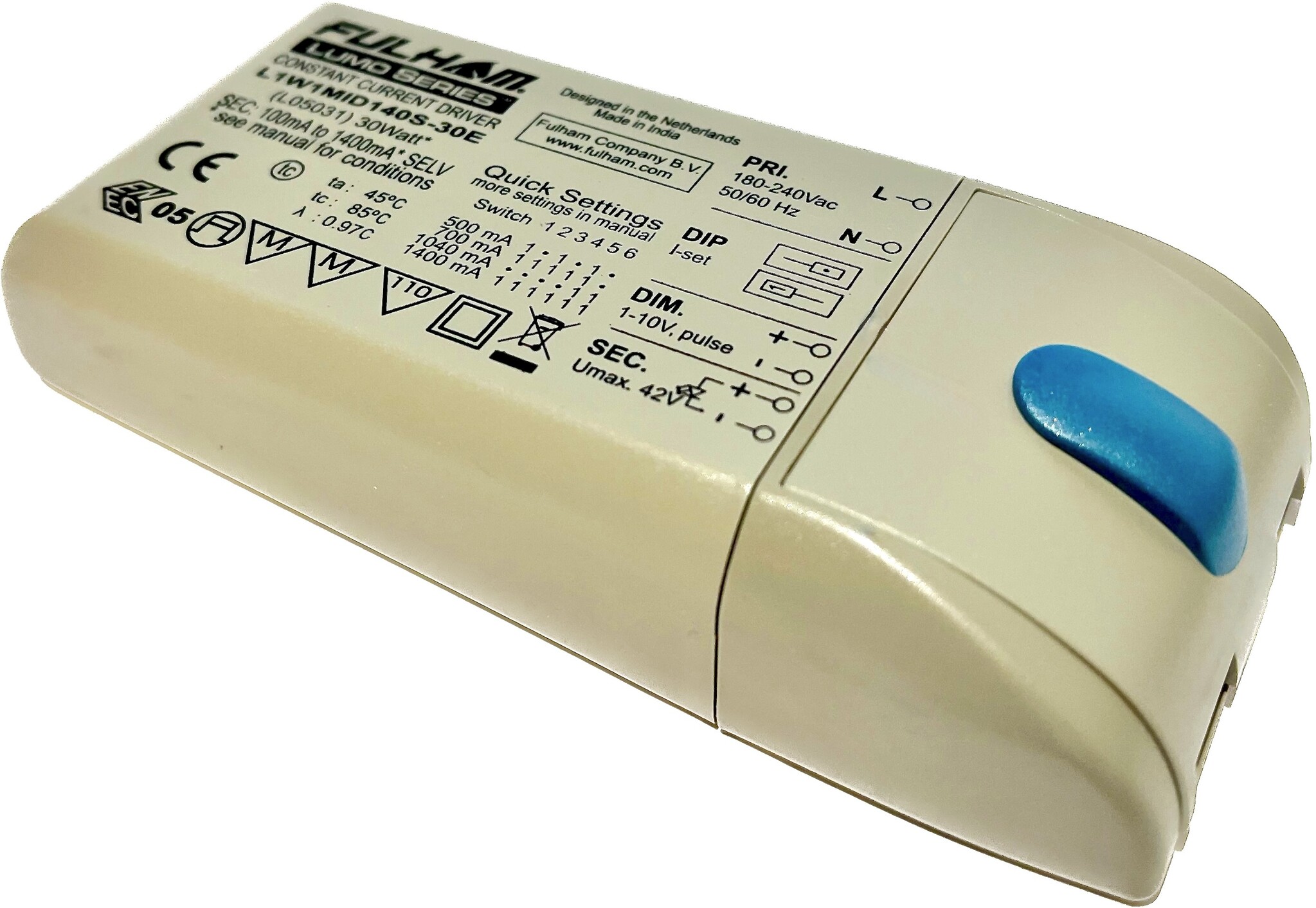 L05031 L1W1MID140S-30E LED Driver 30W, 6-42 Vdc, 100 - 1400 mA - R&M ...