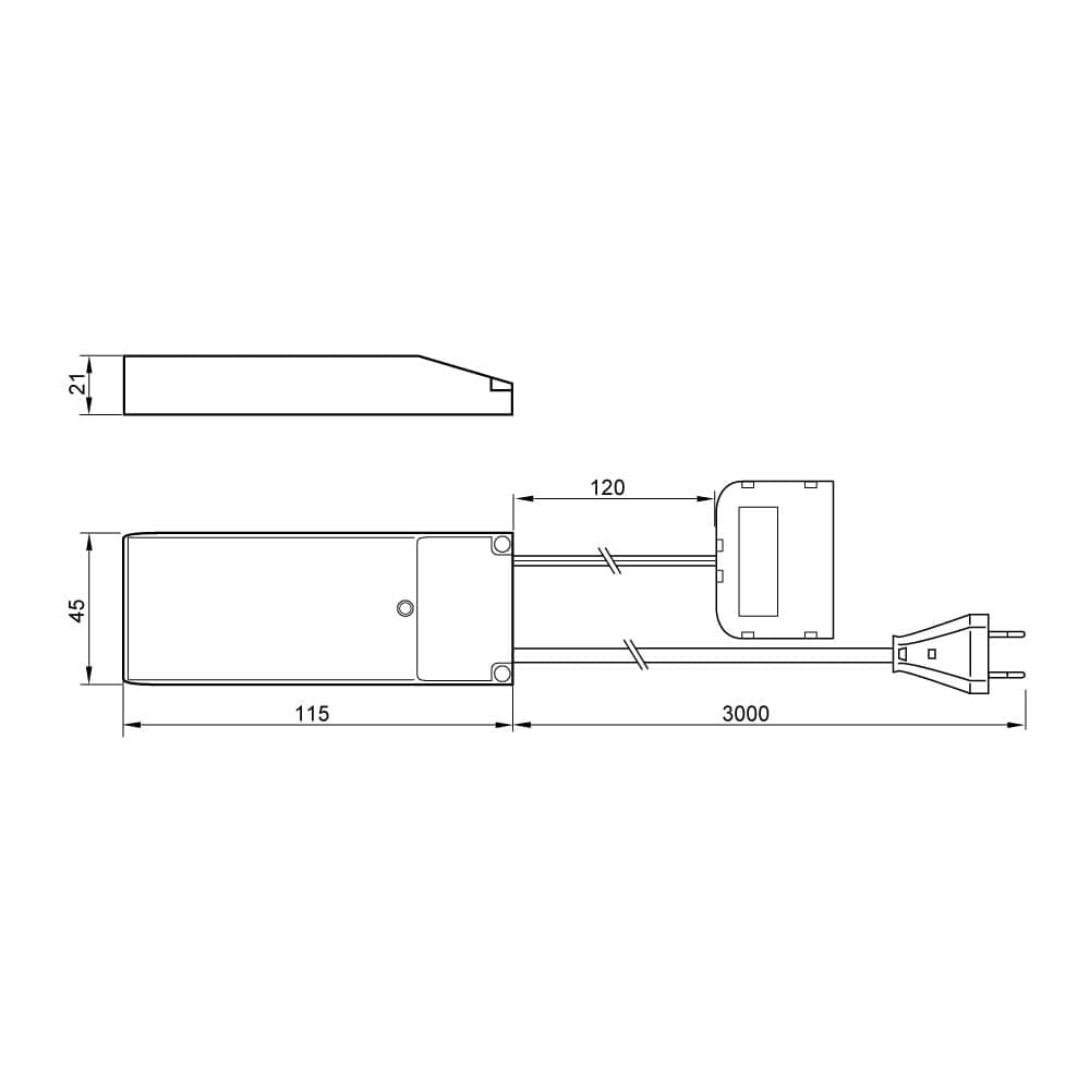 LED power supply 12Volt set with distributor 6fold 18Watt - R&M Lighting