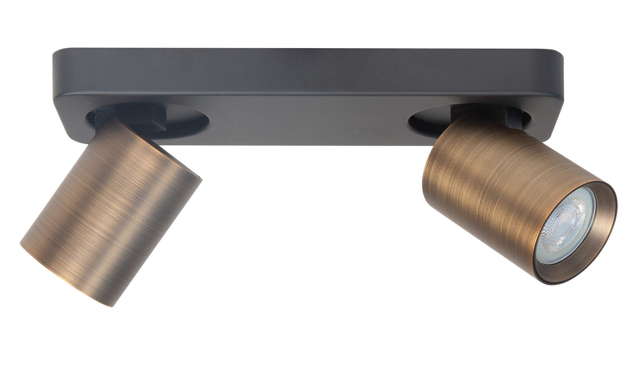 Bathroom spot Oliver 2 light straight bronze and black GU10 LED - R&M ...