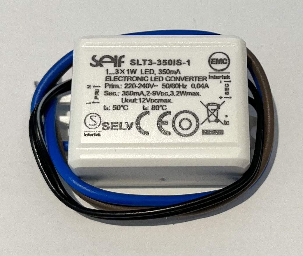 SLT3-350IS-1 Compact LED Driver, 3W Constant Current, 350mA Output - R&M Lighting