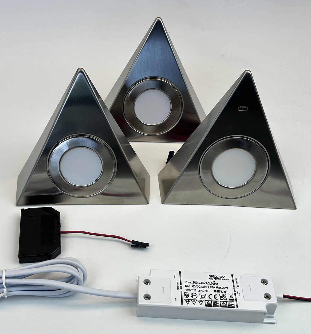 Set of Triangular Kitchen LED Spotlights with Infrared Dimmer – Sets of ...