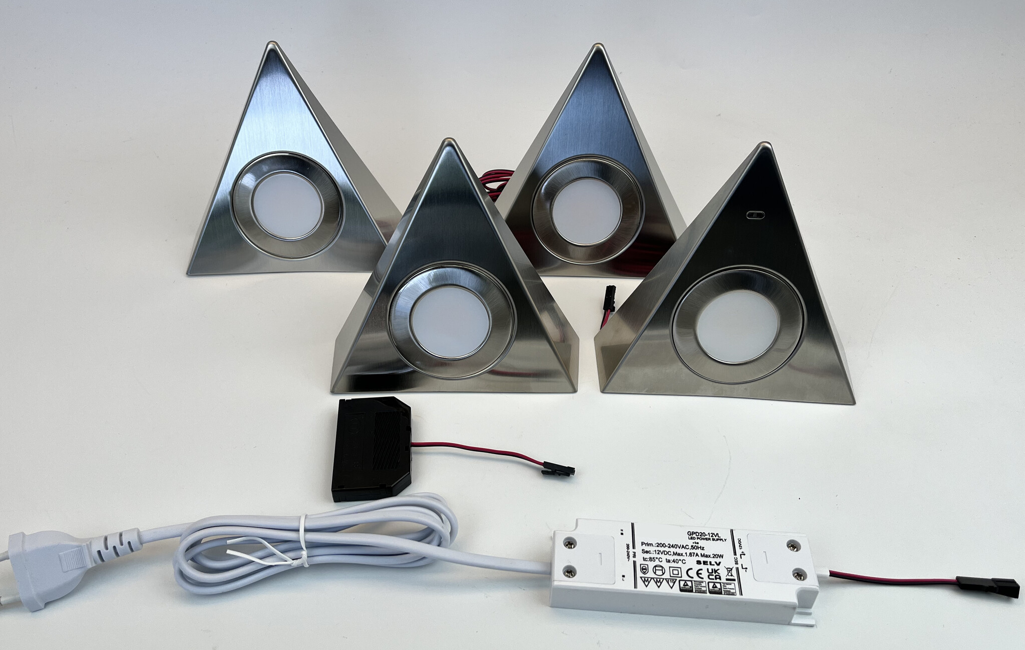 Set of Triangular Kitchen LED Spotlights with Infrared Dimmer – Sets of ...