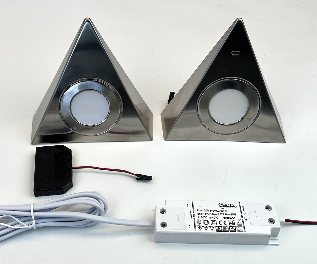 Set of Triangular Kitchen LED Spotlights with Infrared Dimmer – Sets of ...