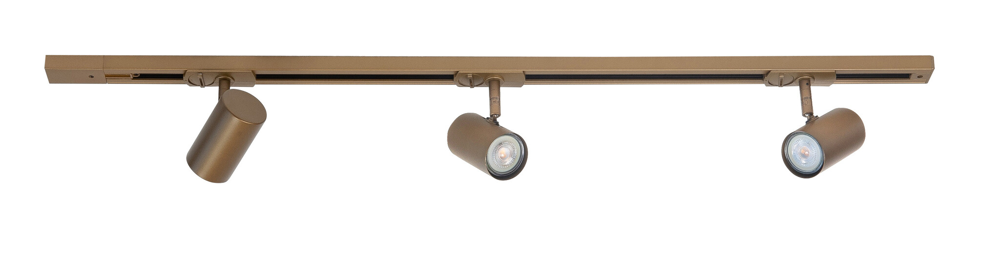 Stijlvolle 1-fase Railverlichtingsset in Gespoten Brons met 3 Spots - R ...