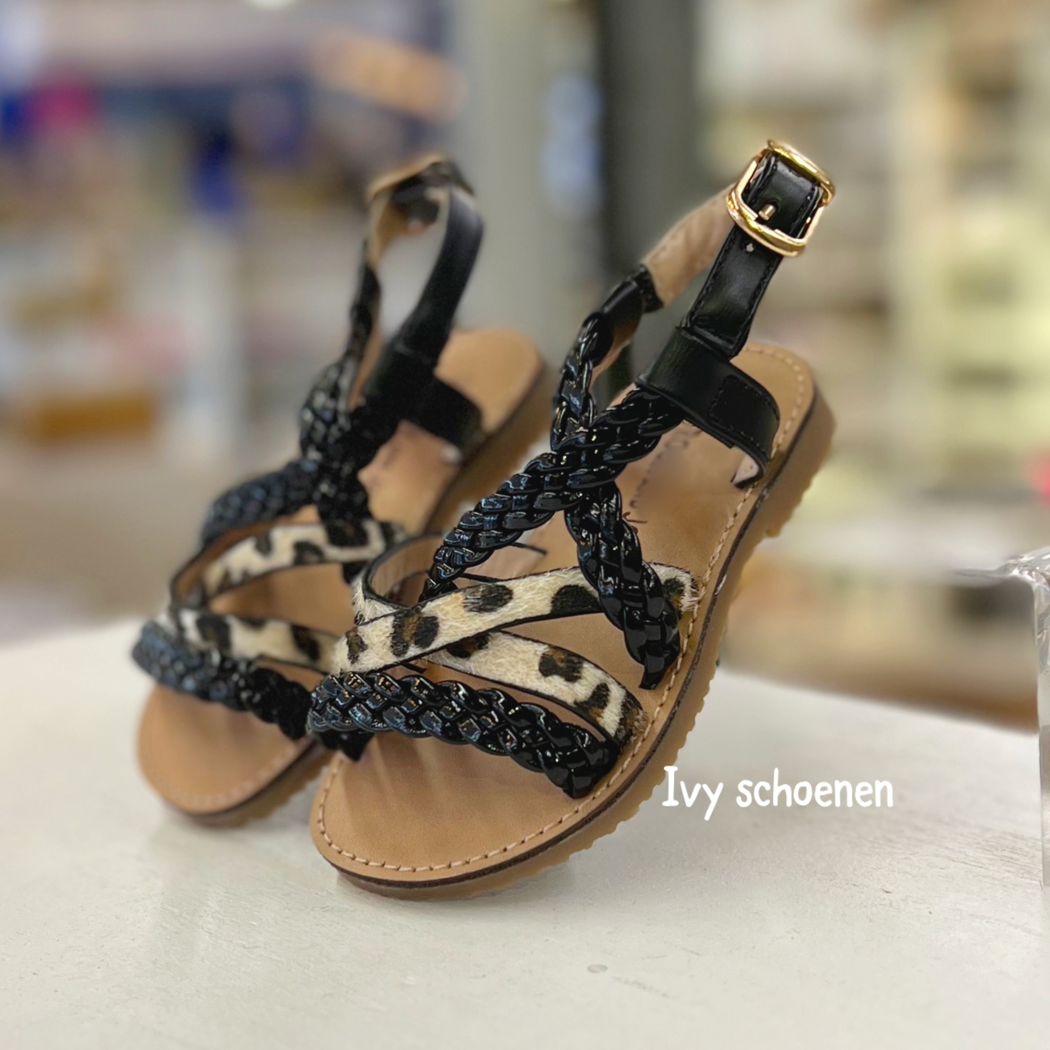 Sandaal POPPLE - Zwart 19 t/m 24 - Ivyschoenen