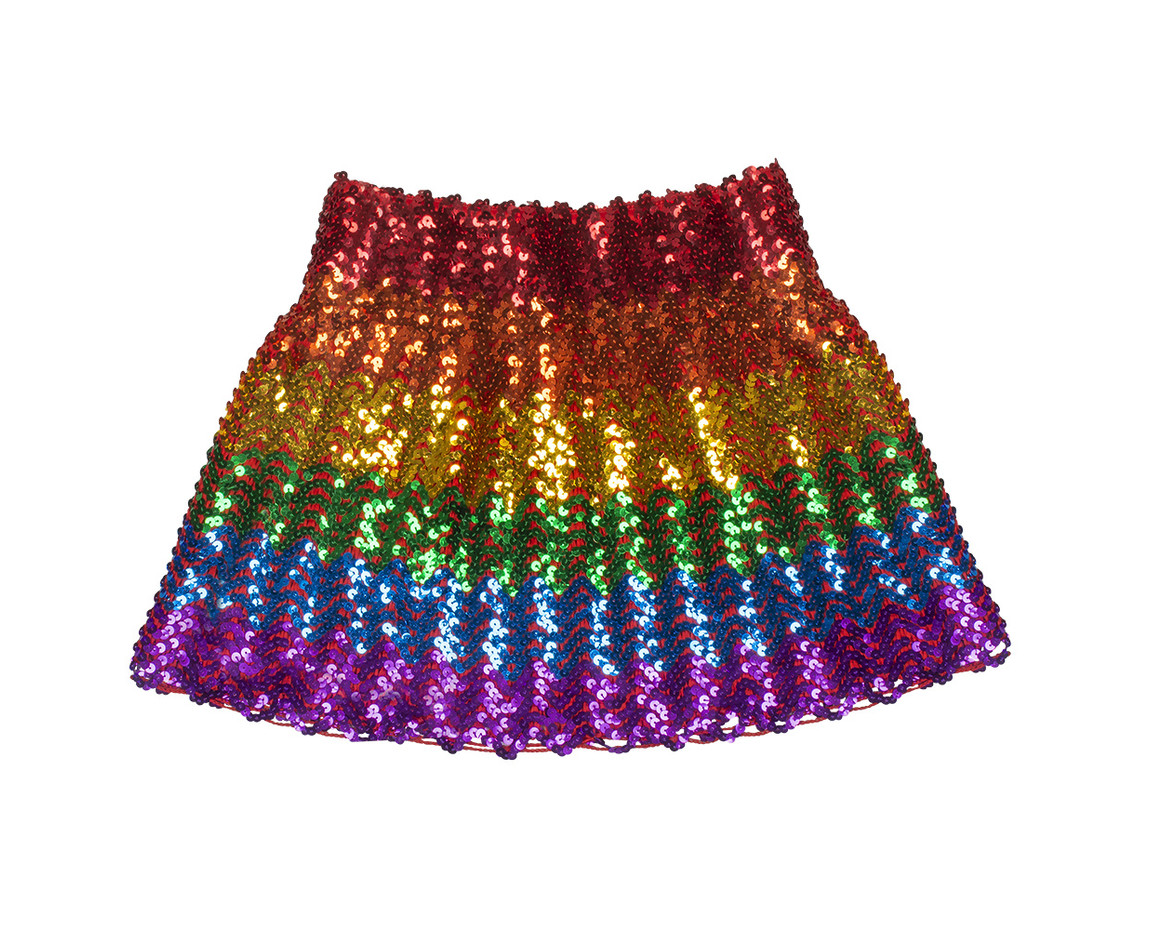 Minirokje Pailletten Meerkleurig M - Partywinkel