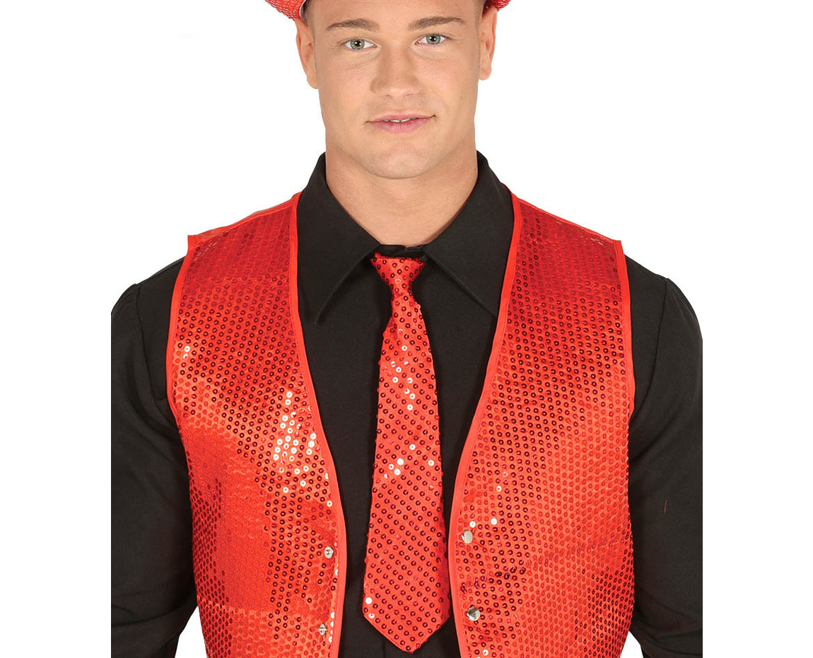 Rode Stropdas Glitter Paillet - Partywinkel
