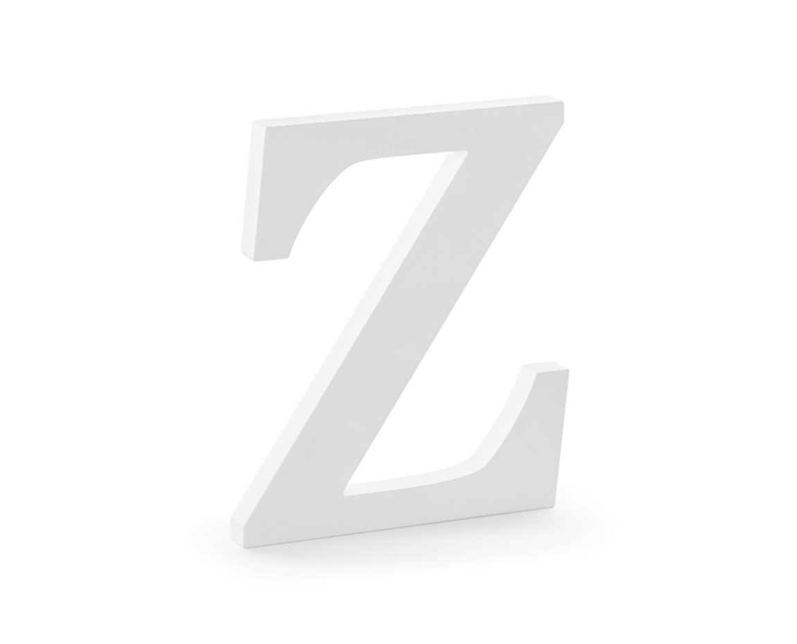 Witte Letter Z Hout 20cm - Partywinkel