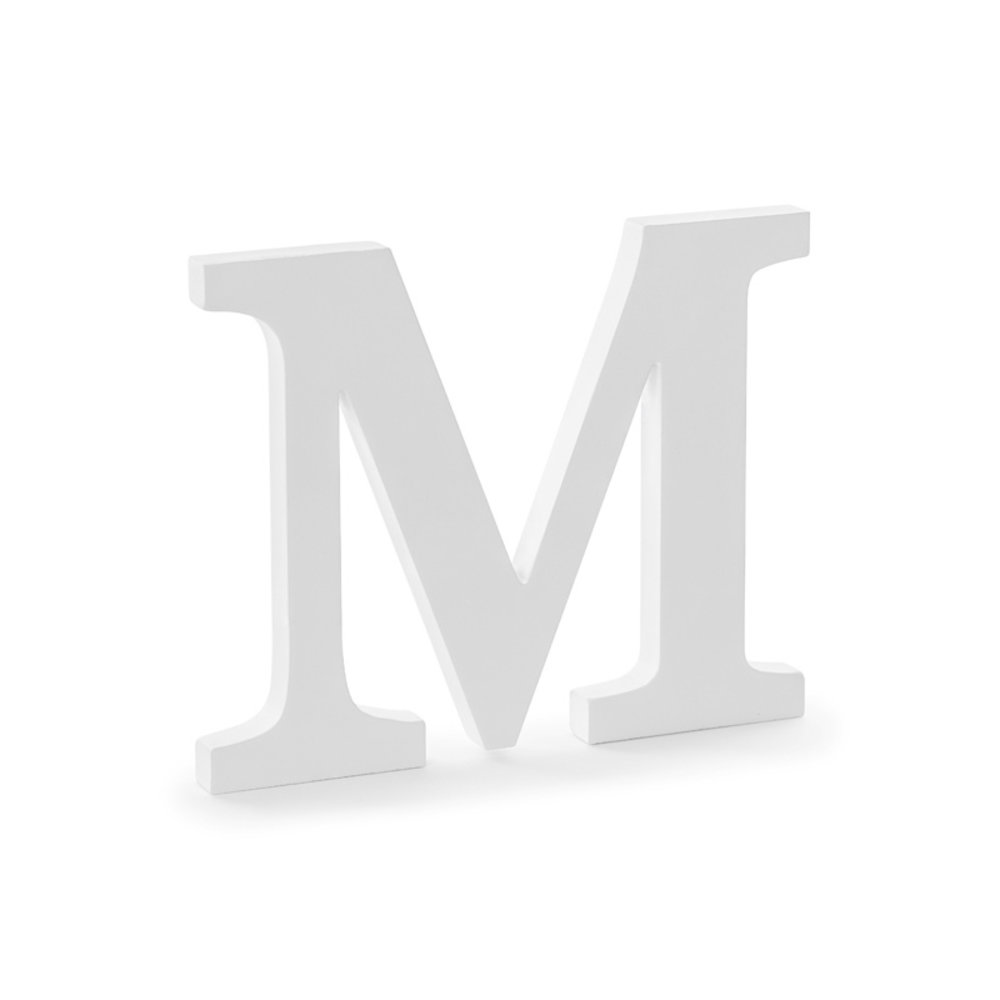Witte Letter M Hout 25cm - Partywinkel