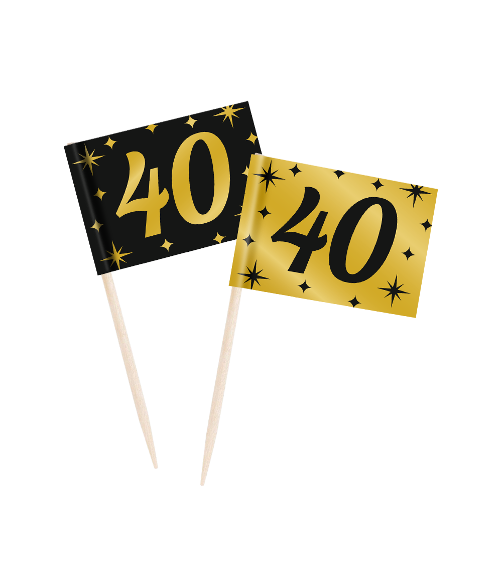 Cocktailprikkers 40 Jaar 6,5cm 50st - Partywinkel