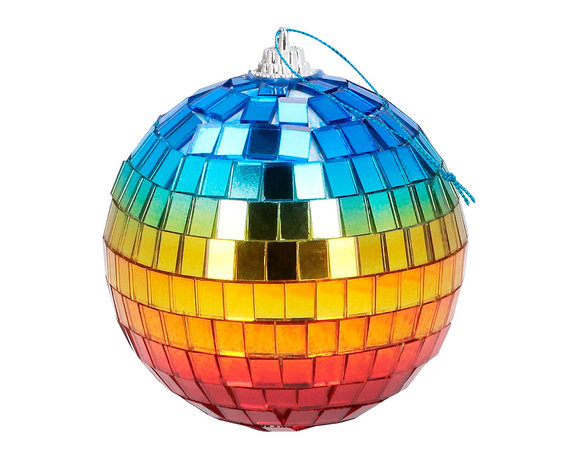 Regenboog Discobal 8cm 6st - Partywinkel