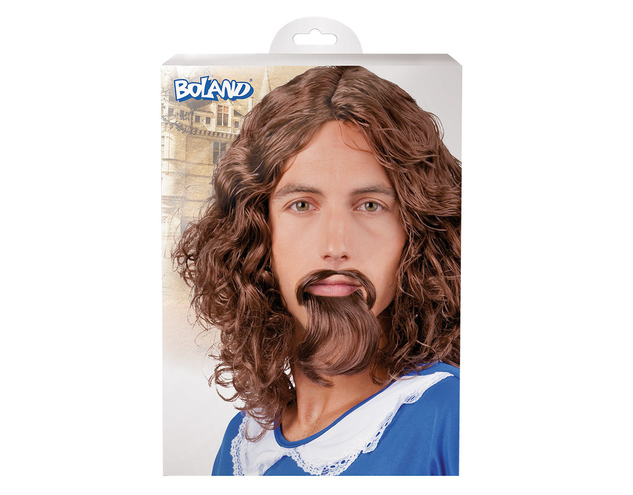 Bruine Pruik Musketier Met Snor En Baard - Partywinkel