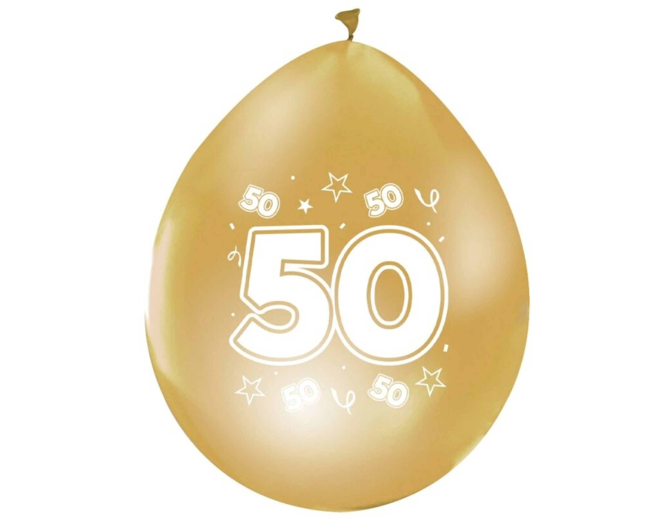 Gouden Ballonnen 50 Jaar Metallic Dubbelzijdig 30cm 8st - Partywinkel