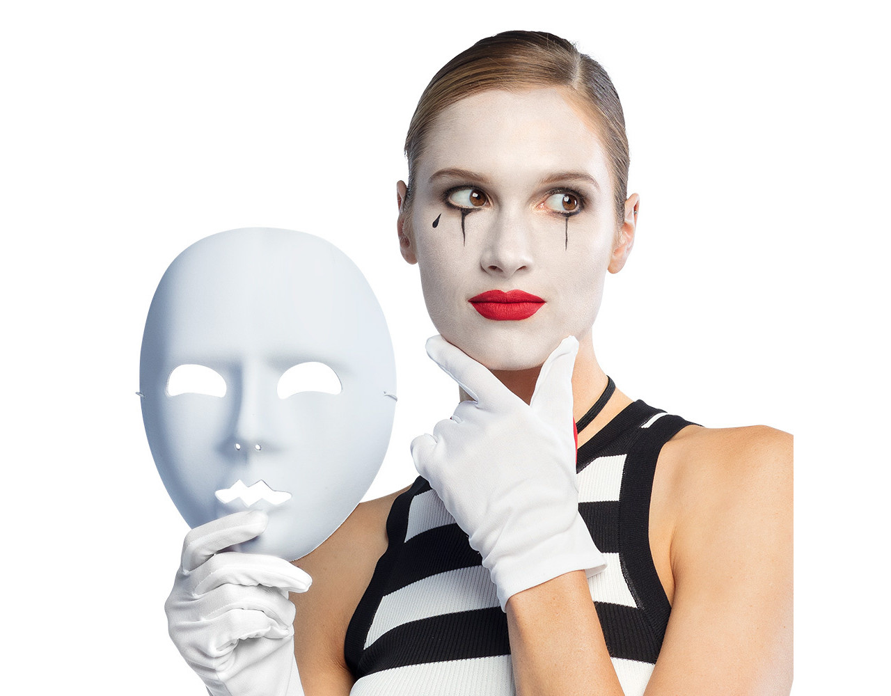 Witte Masker Mime - Partywinkel
