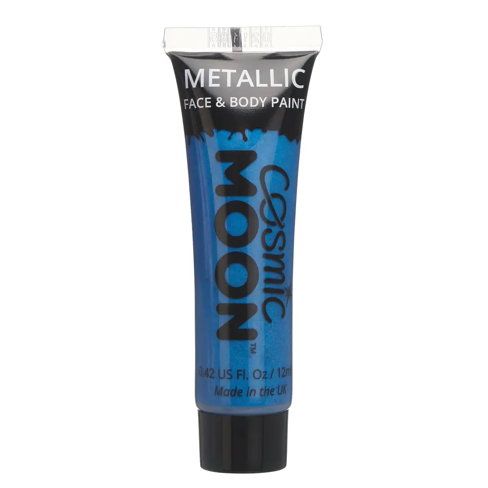 Cosmic Moon Metallic Face Paint Blue 12ml - Partywinkel