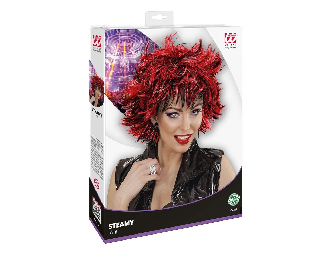 Zwart Rode Pruik - Partywinkel