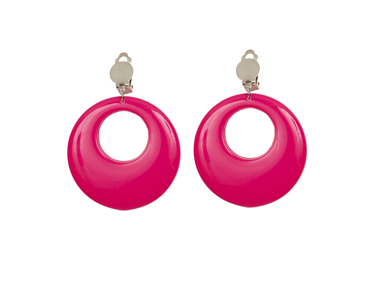 Neon Roze Oorbellen - Partywinkel
