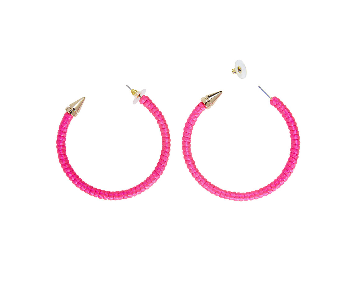 Neon Roze Oorbellen Ringen - Partywinkel
