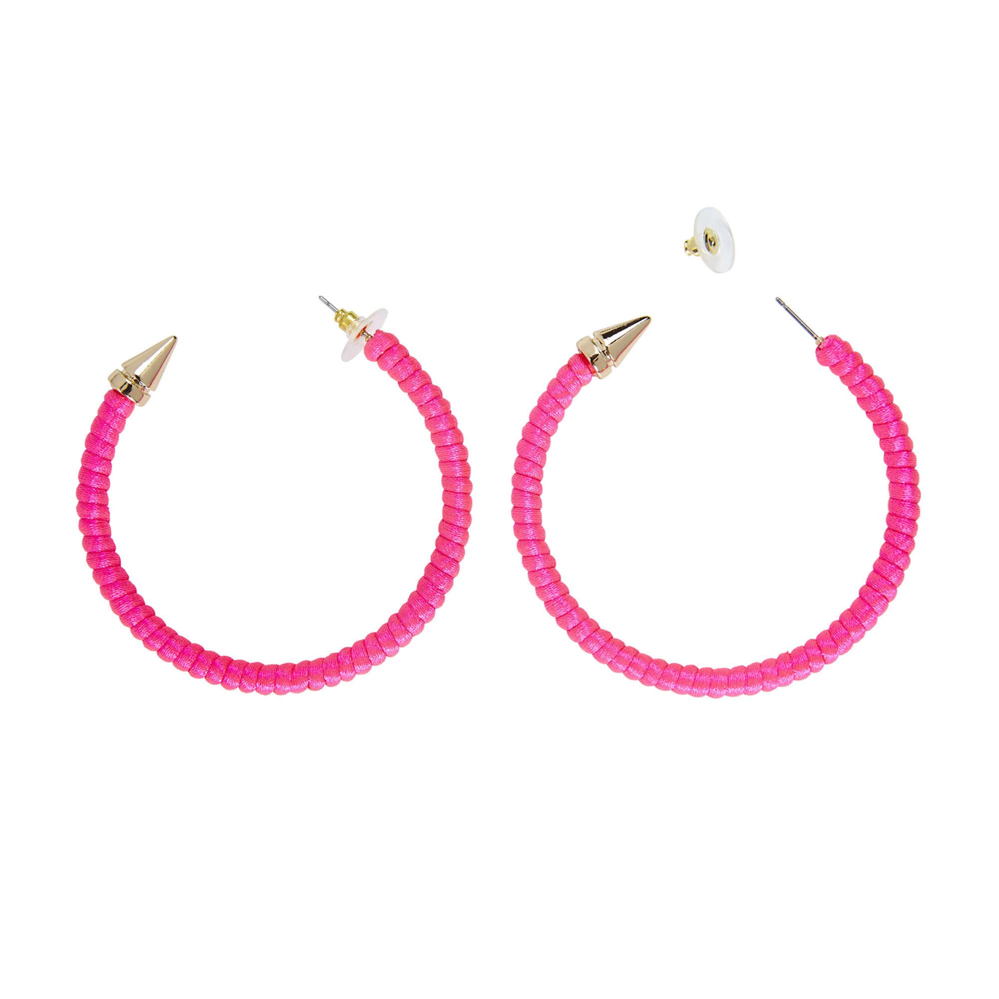 Neon Roze Oorbellen Ringen - Partywinkel
