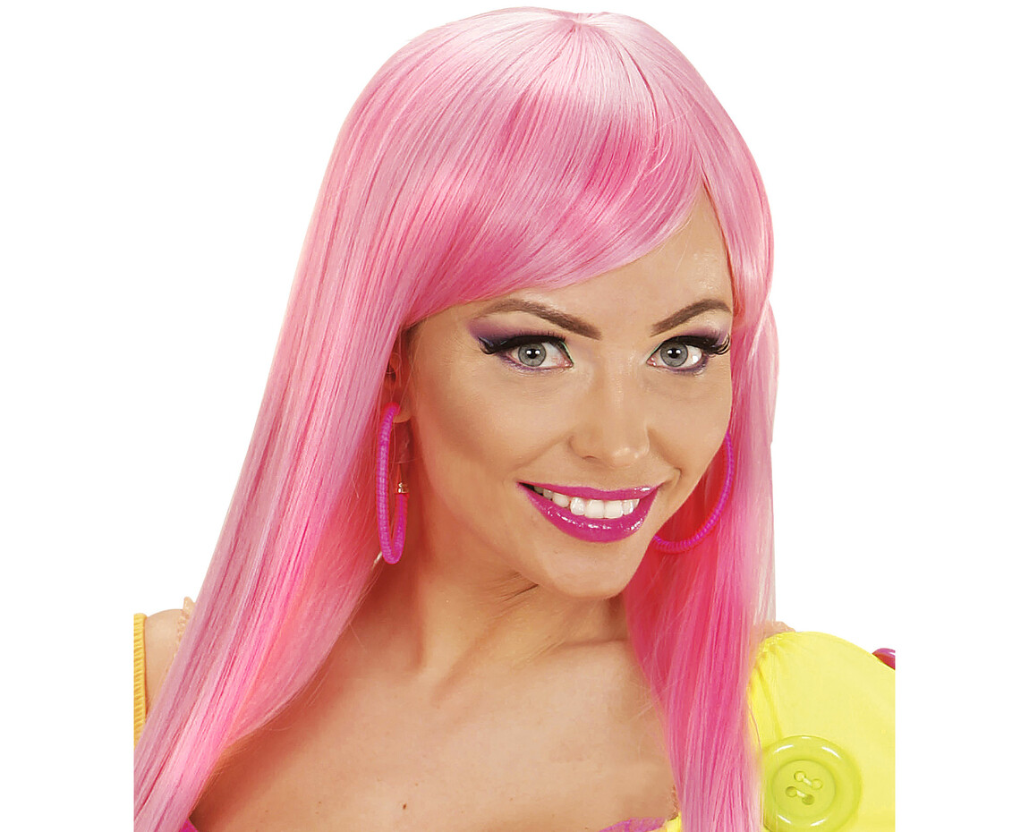 Neon Roze Oorbellen Ringen - Partywinkel