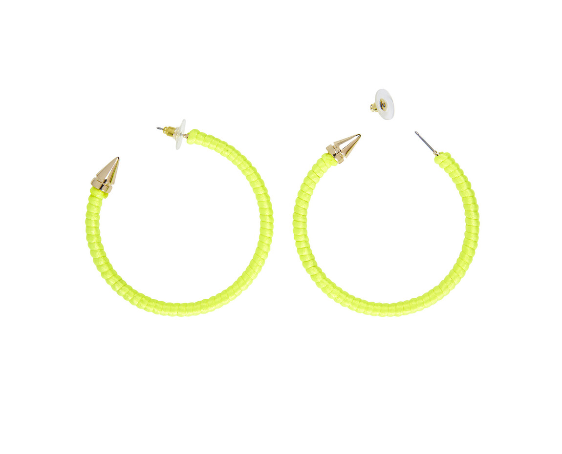 Neon Gele Oorbellen Ringen - Partywinkel