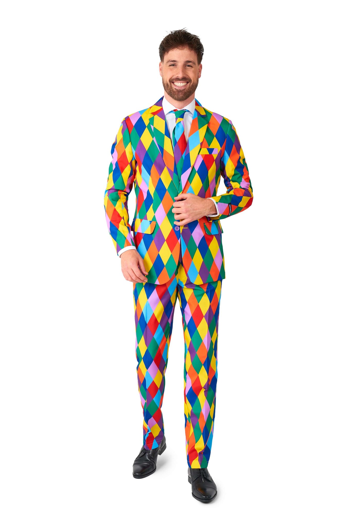 Regenboog Clown Pak Heren Suitmeister - Partywinkel
