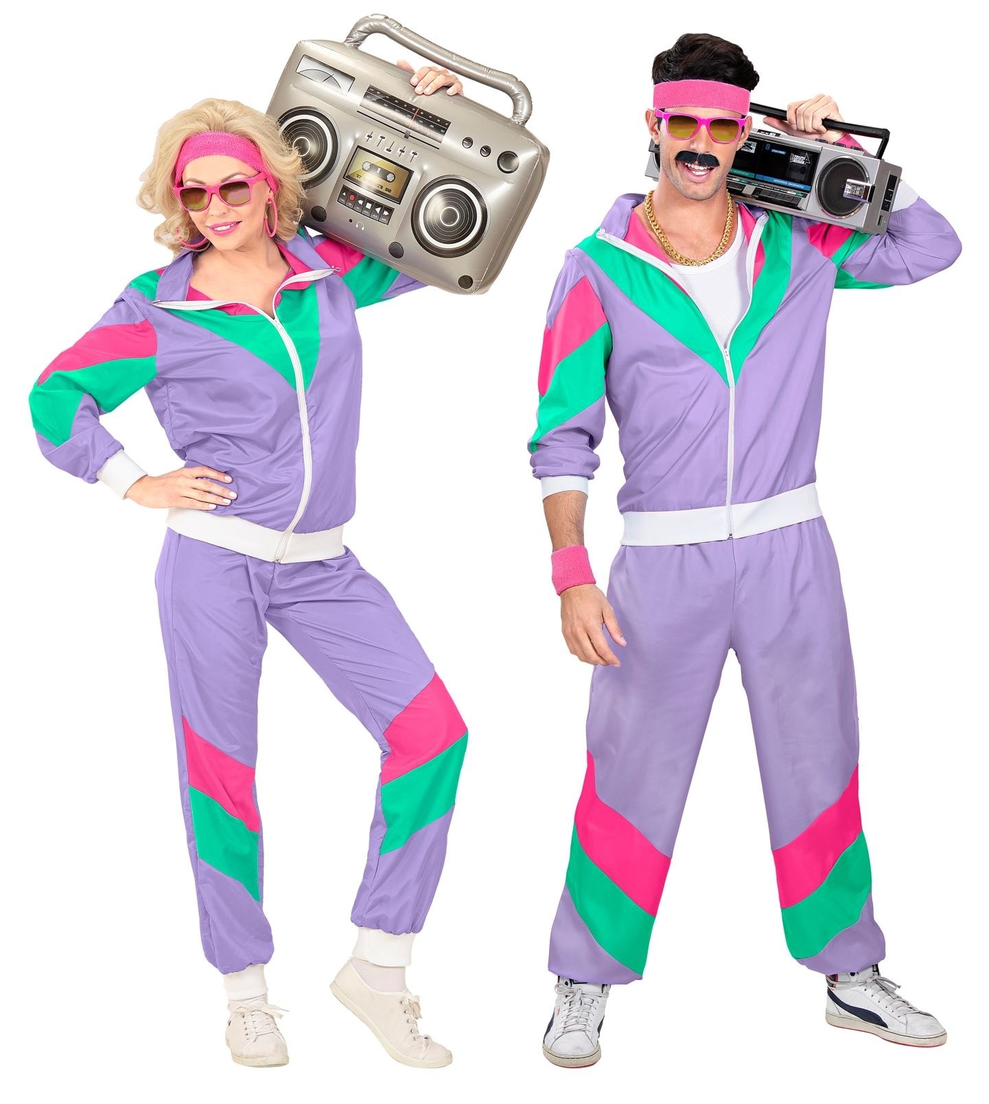 Neon 80S Trainingspak Fout Lila - Partywinkel