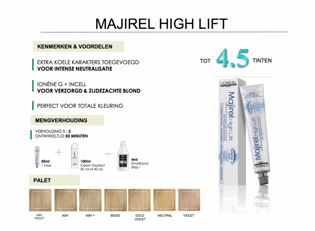 Loreal Professional Majirel High Lift, koele blond tinten - Kappersshop