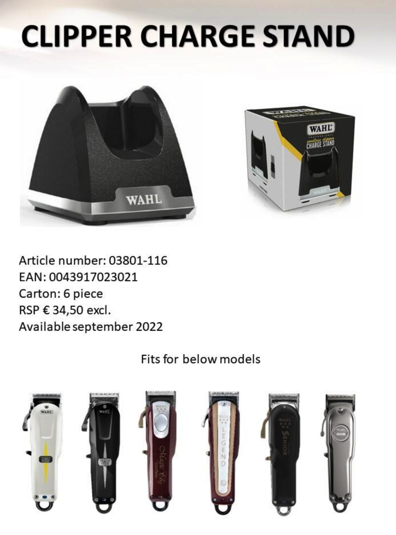 WAHL Cordless Clipper Charge Stand Nu Kopen? - Kappersshop